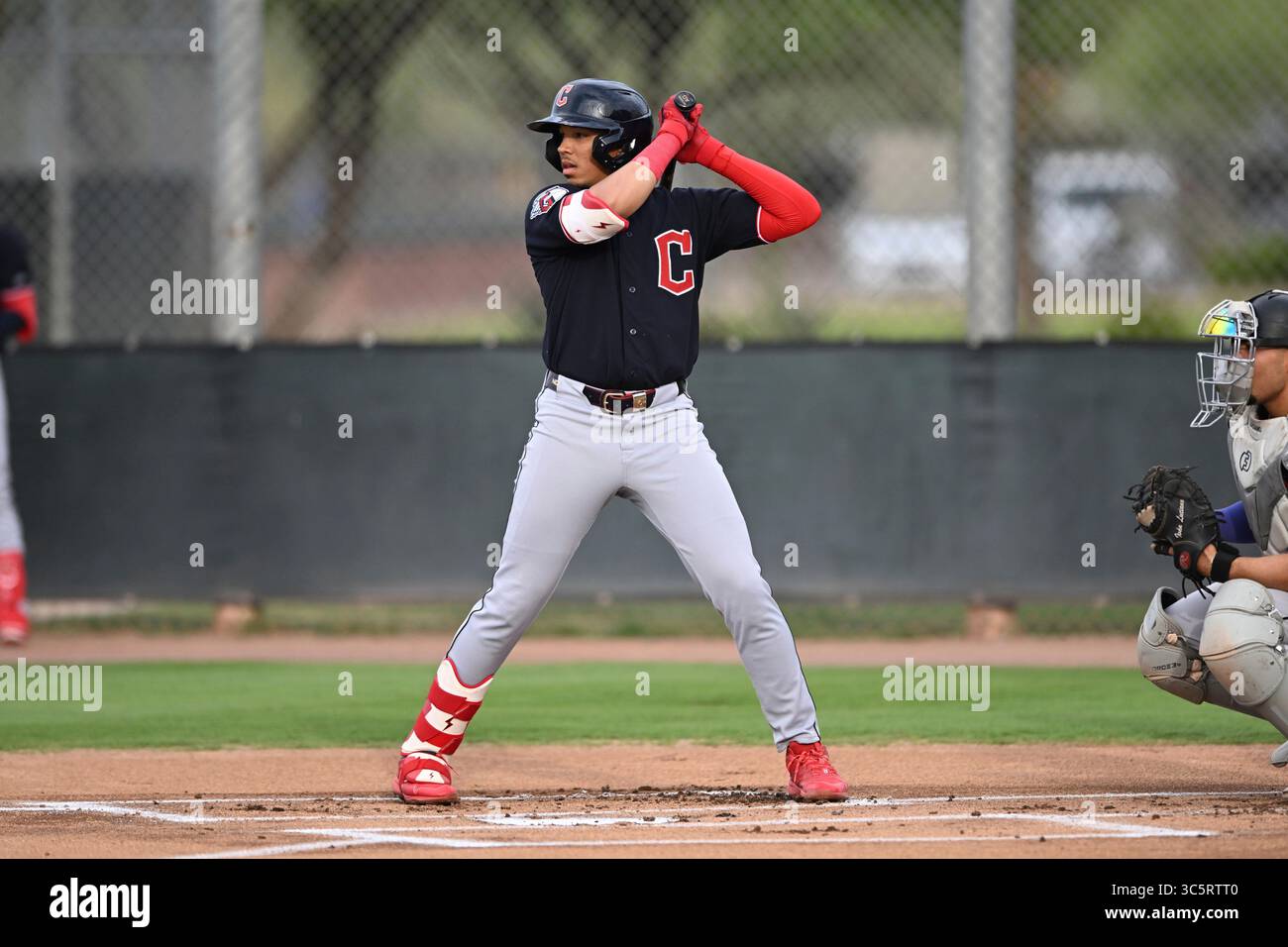 Angel Genao (46) of the ACL Guardians at bat during an Arizona Complex ...