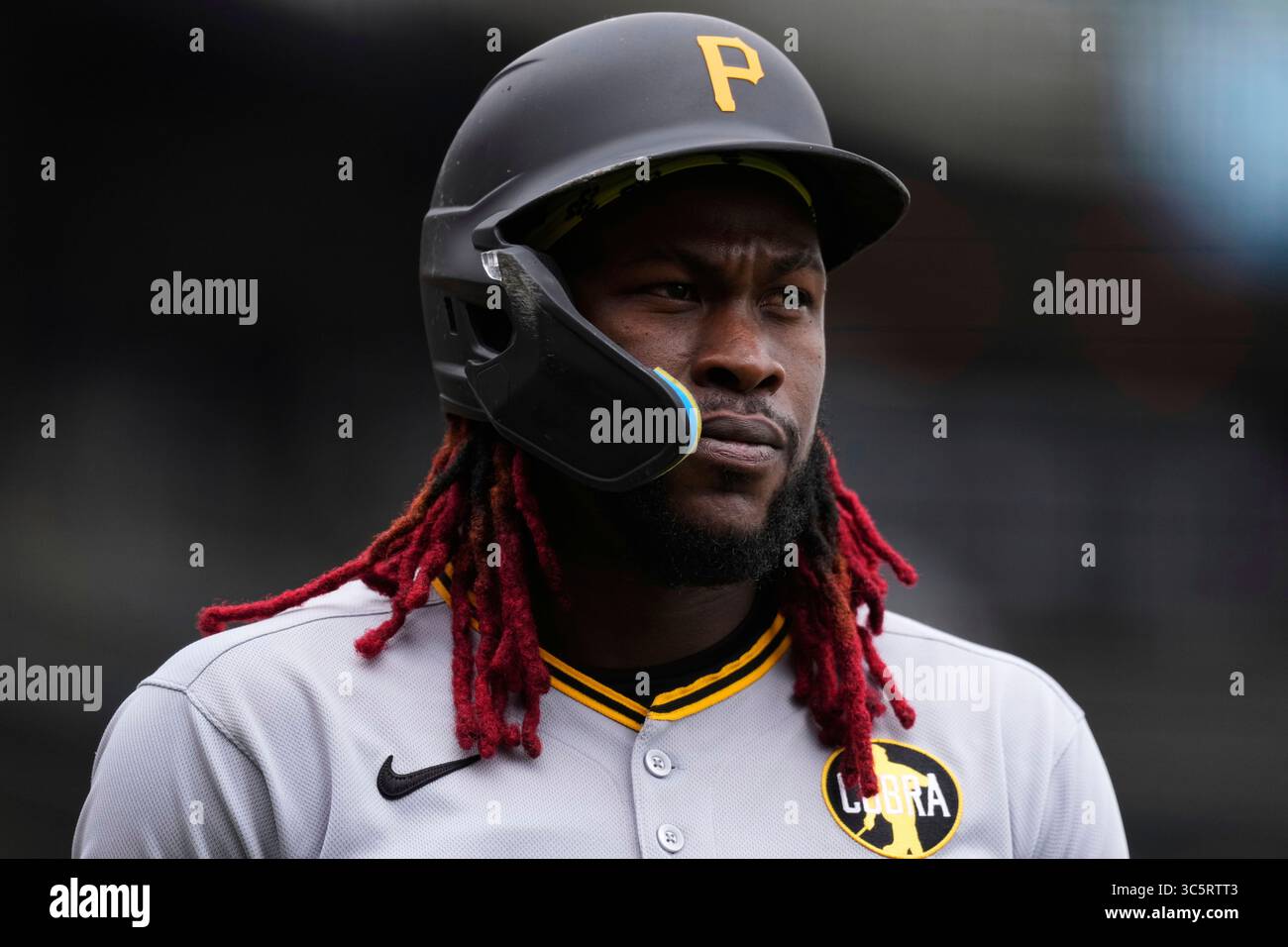 Pittsburgh Pirates' Oneil Cruz walks to the dugout after being called ...