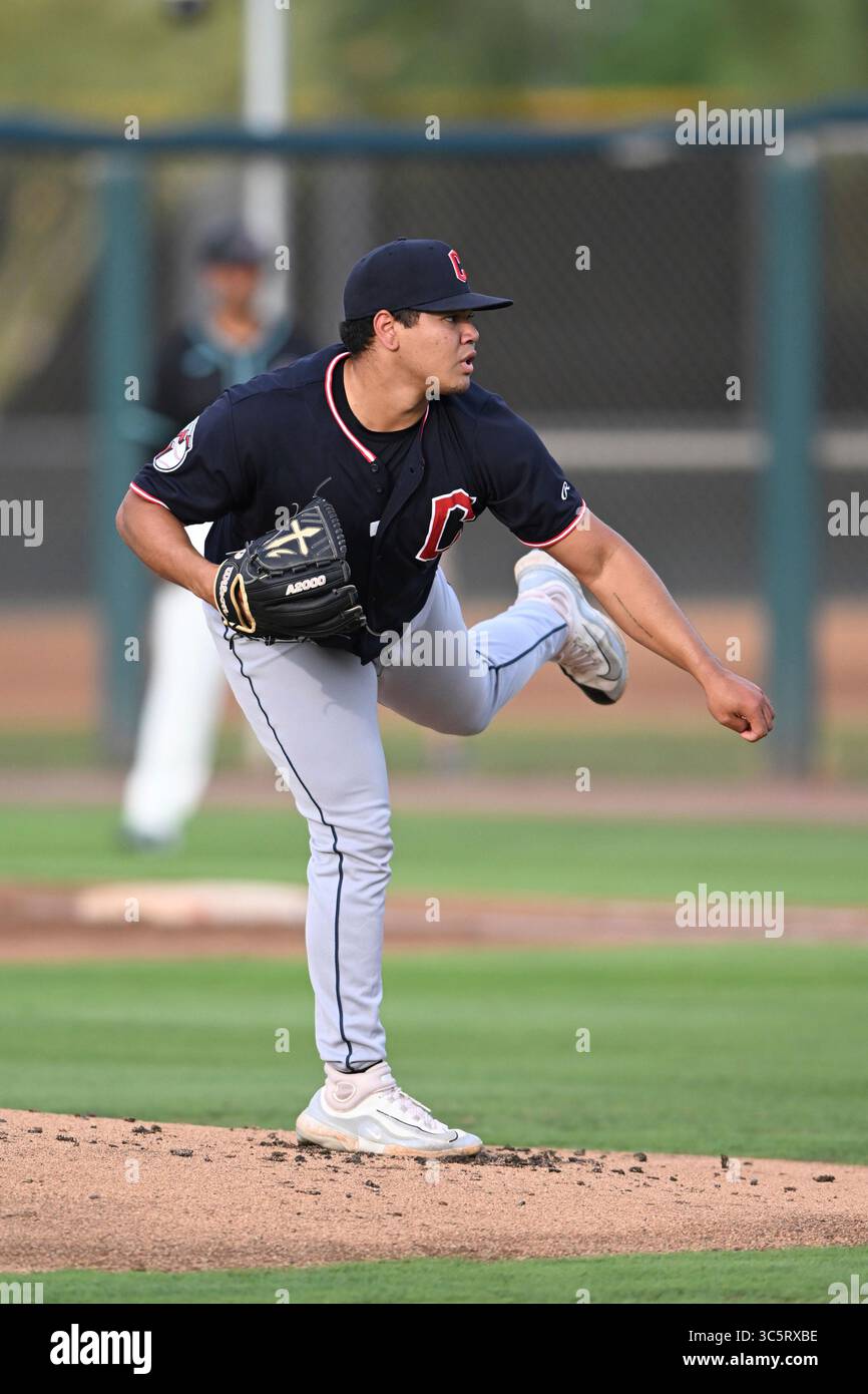 ACL Guardians starting pitcher Manuel Osorio (40) delivers a pitch ...