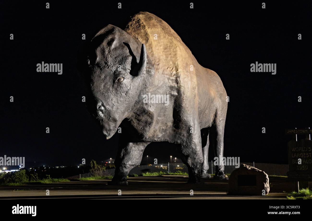 Jamestown, ND, USA - July 04, 2025: The World's Largest Buffalo Statue ...