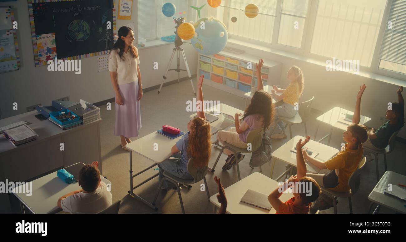 STEM Class: Female Teacher Educating Ecology to Elementary School ...