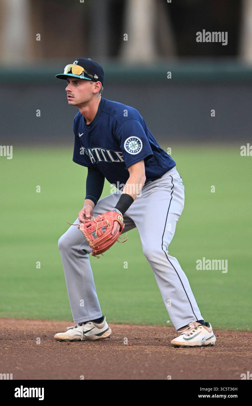 ACL Mariners second baseman Nathan Rose (2) in a defensive stance ...