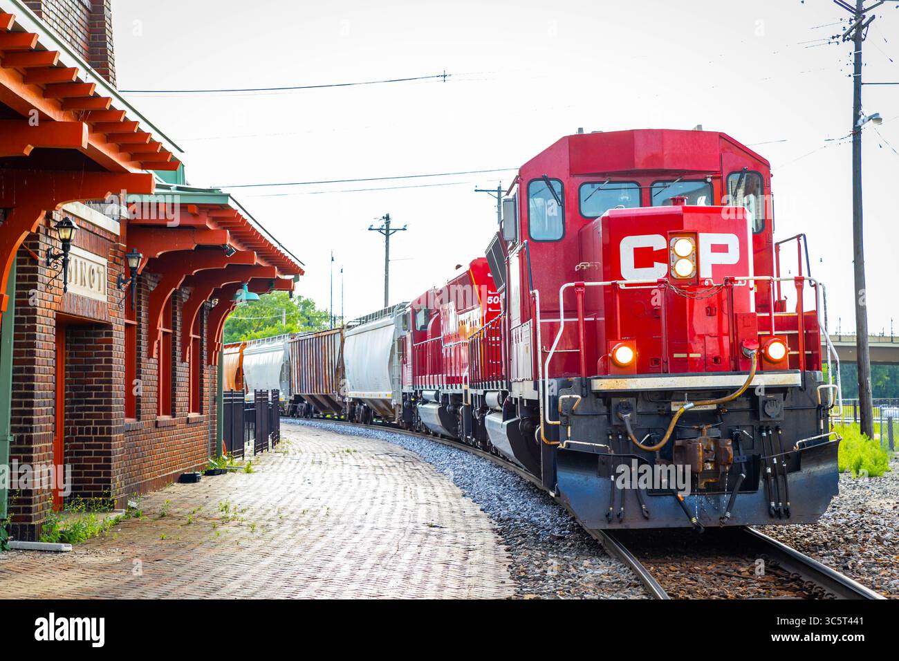 Minot, ND, USA - July 06, 2025: Big Commercial Red Canada Pacific ...