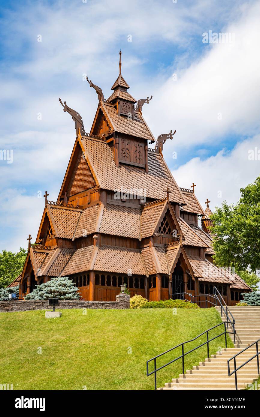 The Gol Stave Church Museum, a meticulous replica located in Minot's ...