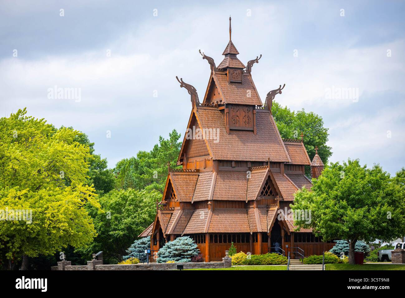 The Gol Stave Church Museum, a meticulous replica located in Minot's ...