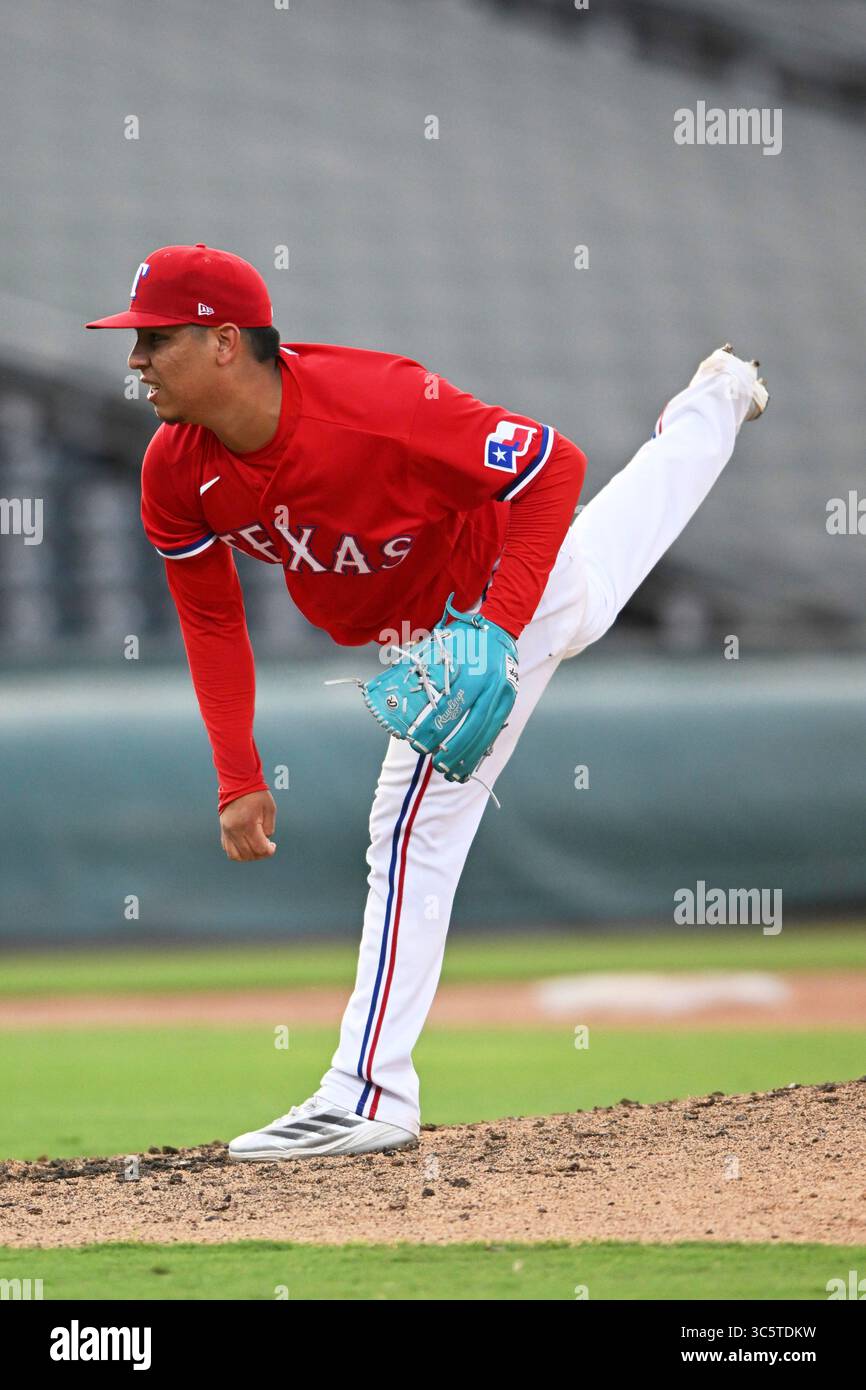 ACL Texas Rangers pitcher Moises Morales (47) delivers a pitch during ...
