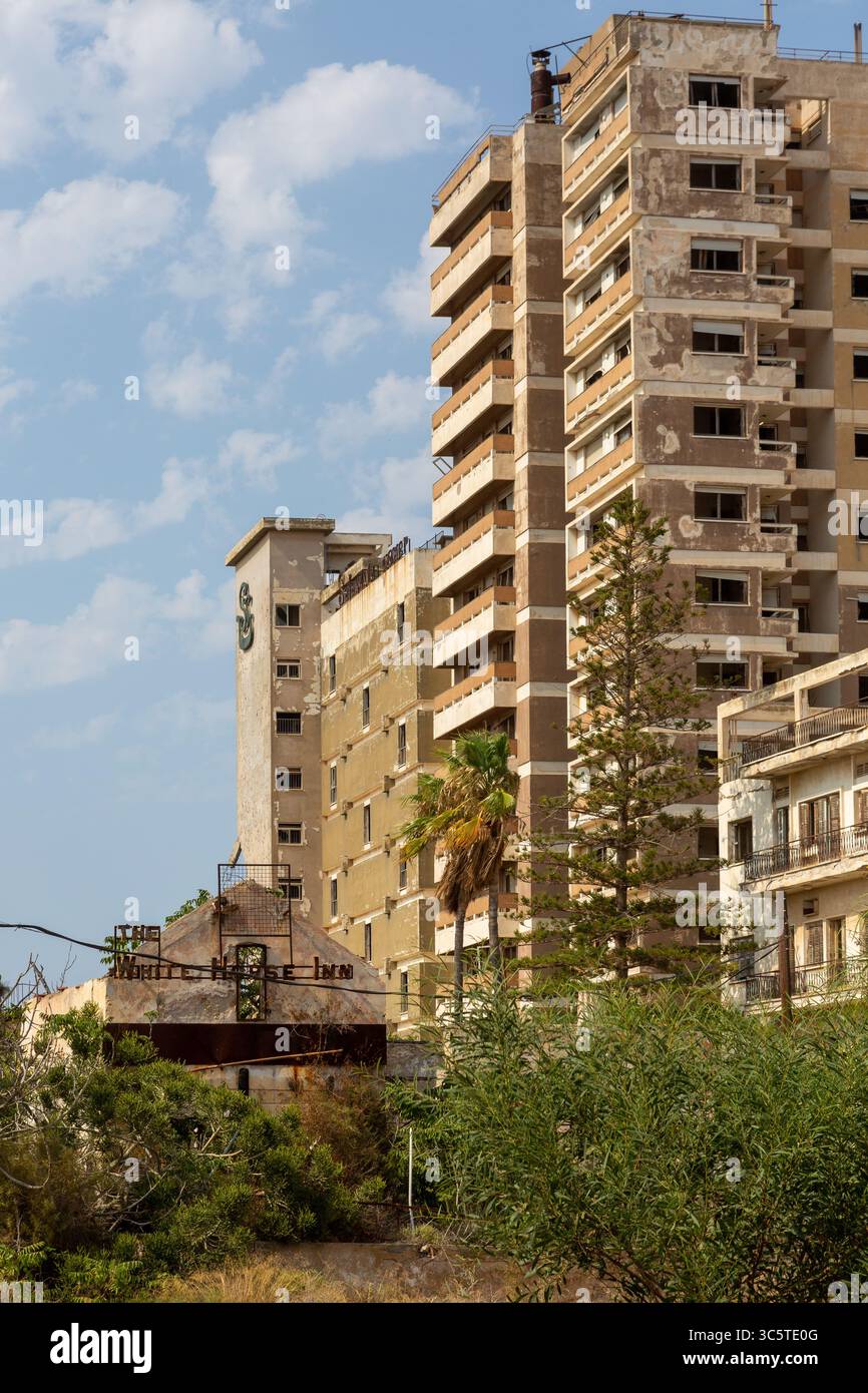Varosha quarter od Famagusta, abandoned after the turkish invasion in ...