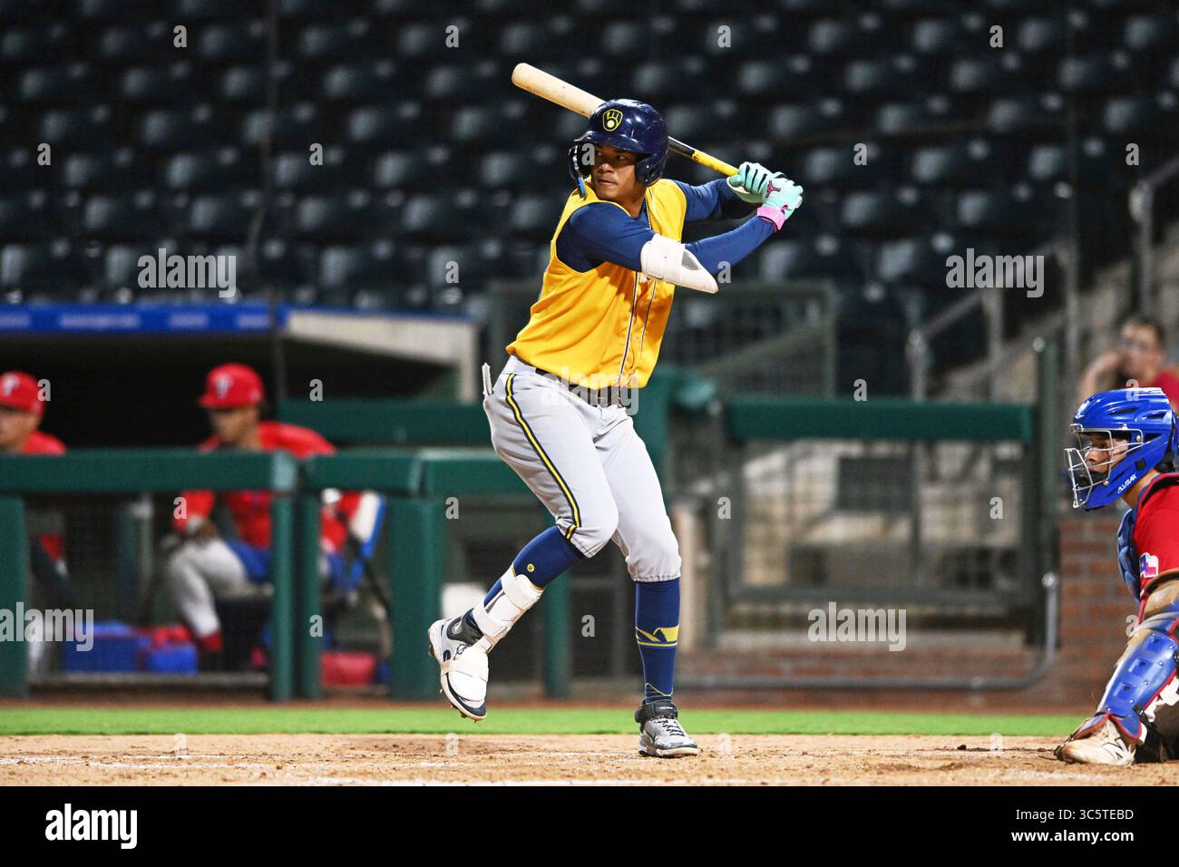 Jorge Quintana (33) of the ACL Milwaukee Brewers at bat during an ...