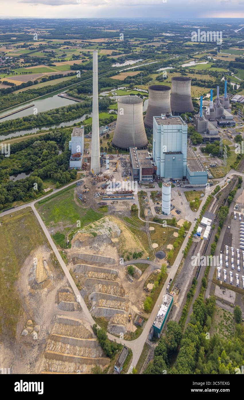 Luftbild, RWE Generation SE Kraftwerk Gersteinwerk mit Schornstein und ...