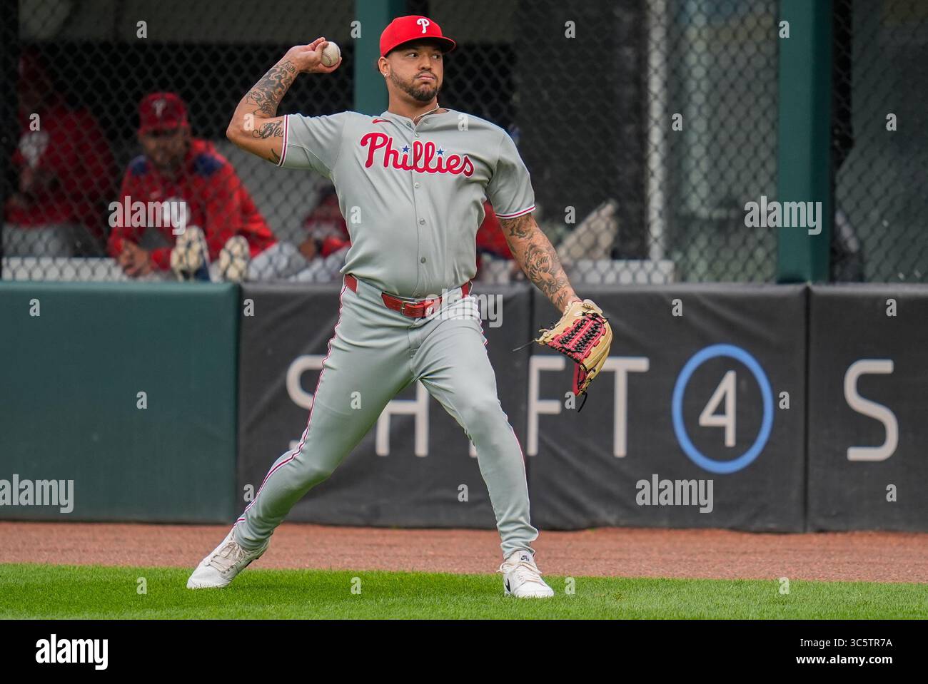Philadelphia Phillies starting pitcher Taijuan Walker (99) warms up ...