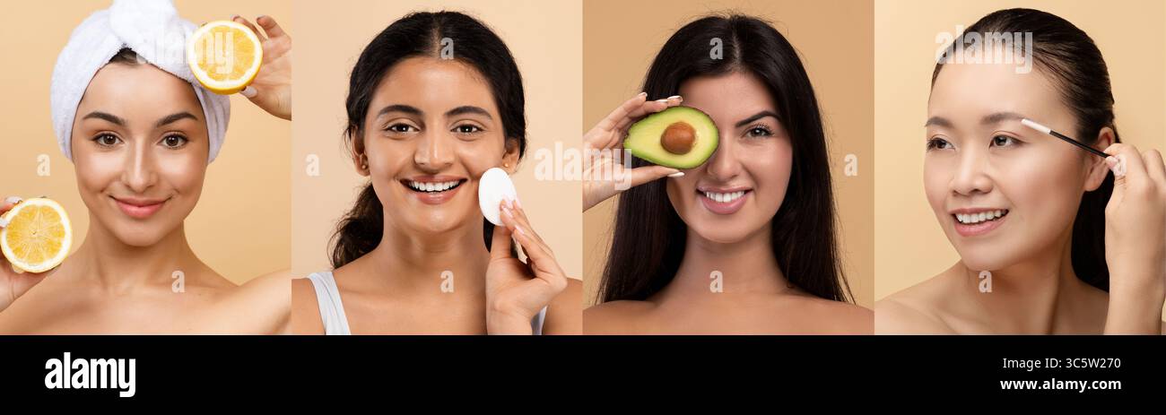 Collage women enjoying beauty hi-res stock photography and images - Alamy