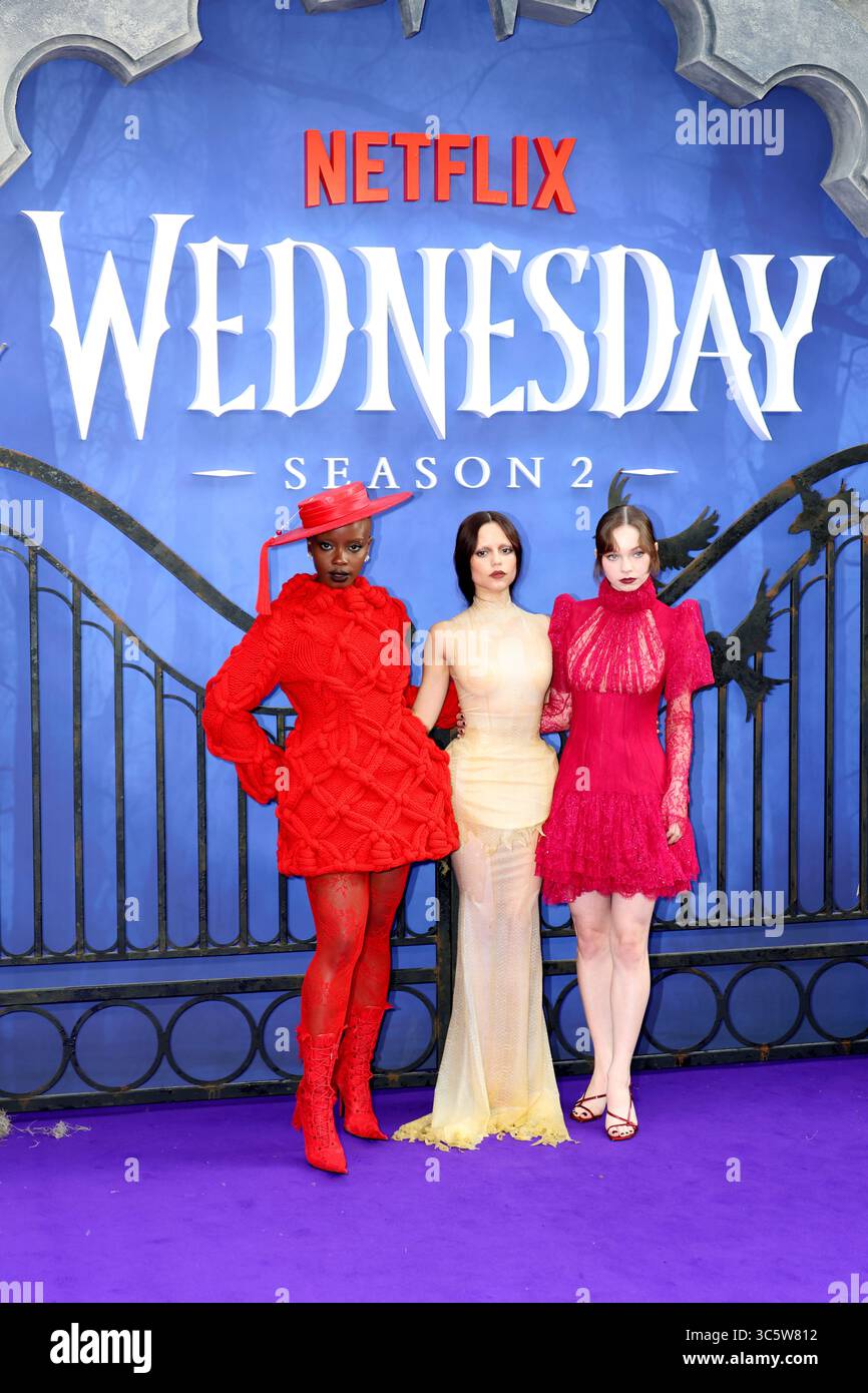 Joy Sunday, Jenna Ortega and Emma Myers, WEDNESDAY Season 2, Part 1 ...