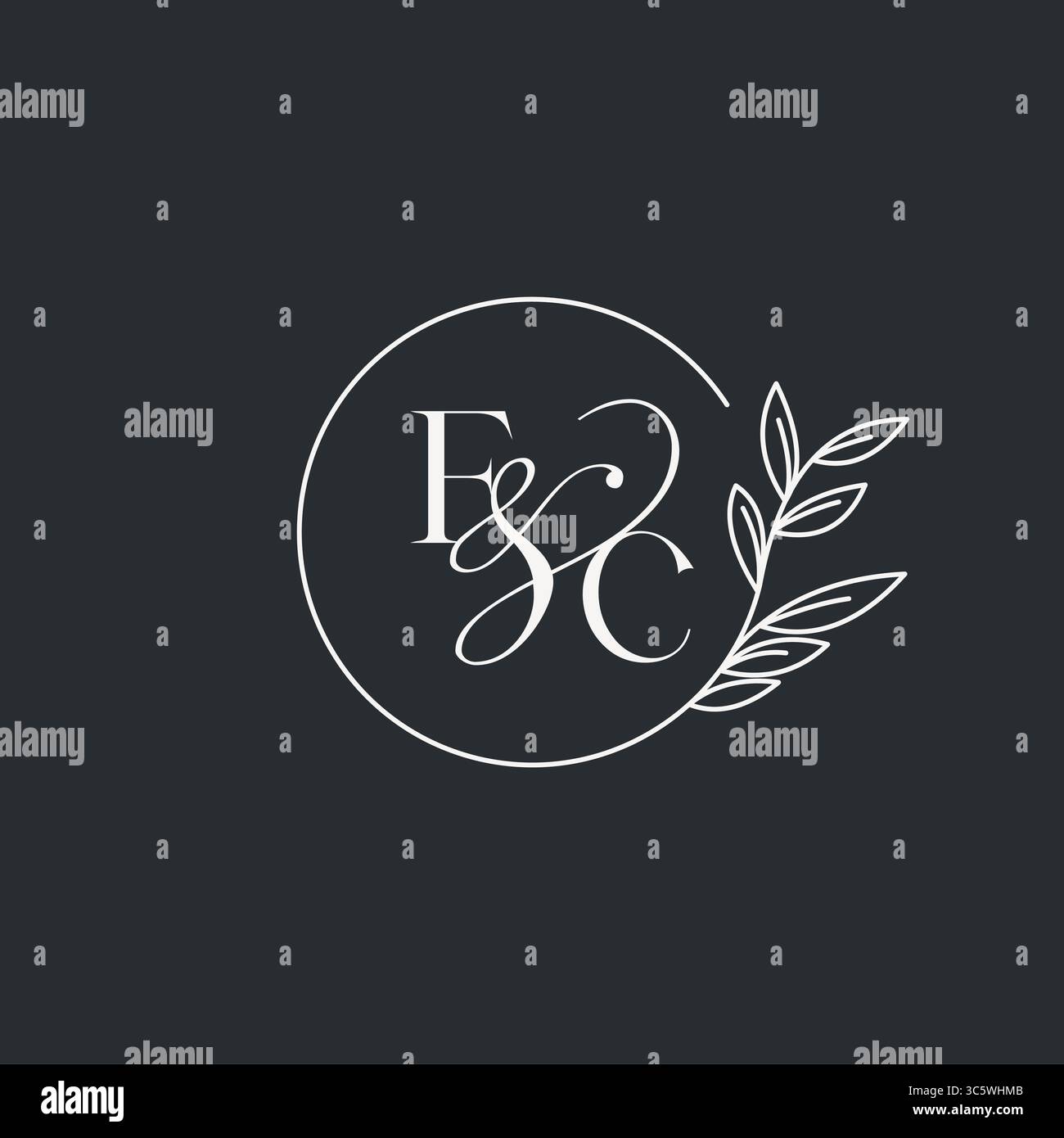 Wedding monogram initial FC design in an elegant and minimal style with ...
