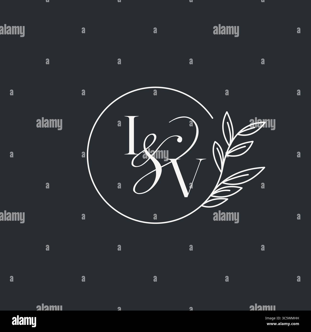 Wedding monogram initial IV design in an elegant and minimal style with ...