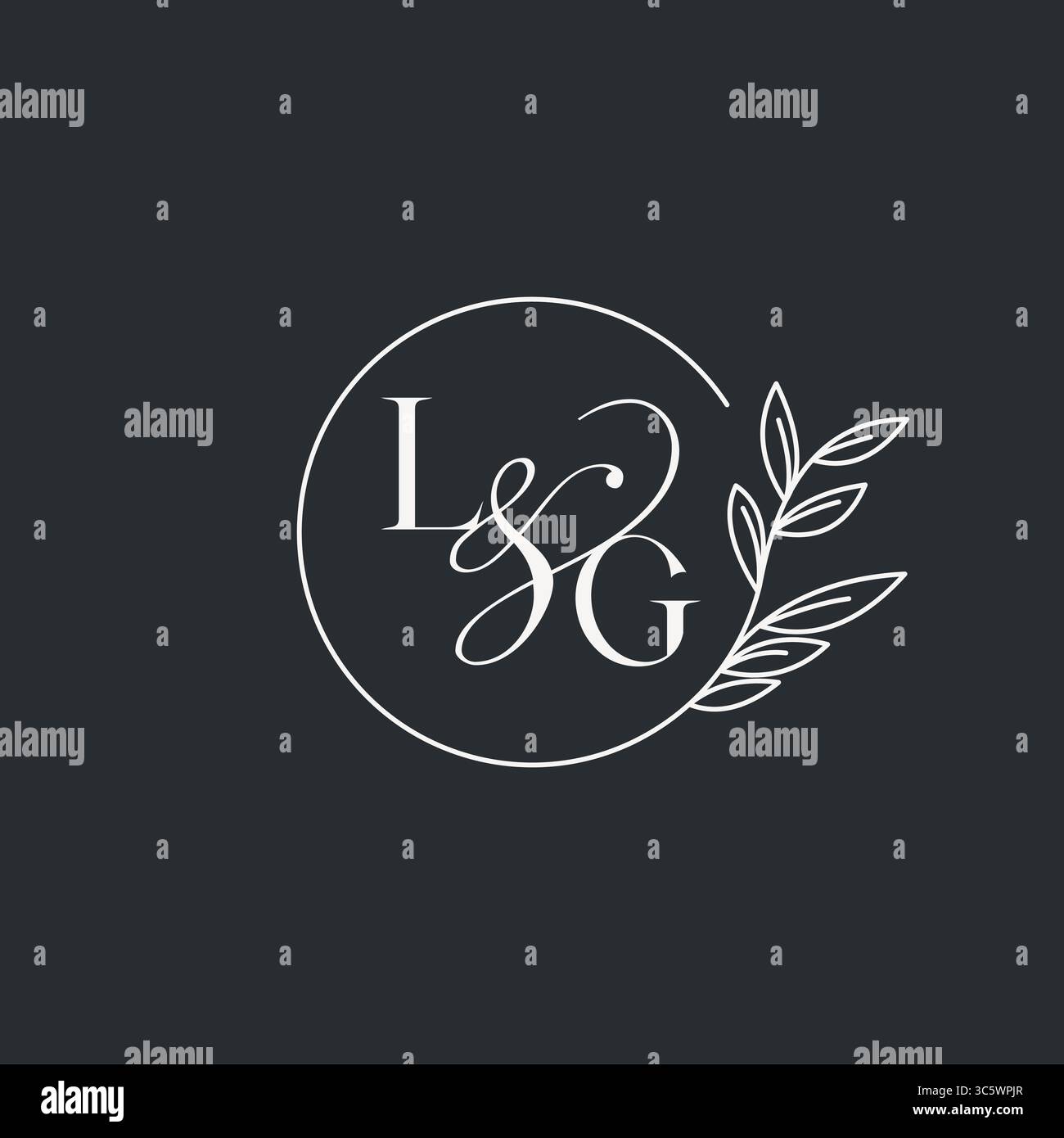 Wedding monogram initial LG design in an elegant and minimal style with ...