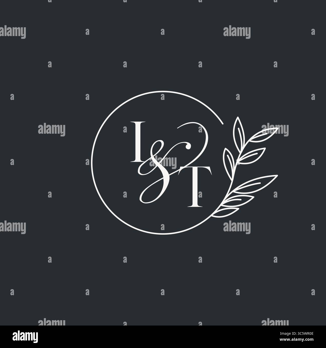 Wedding monogram initial IT design in an elegant and minimal style with ...