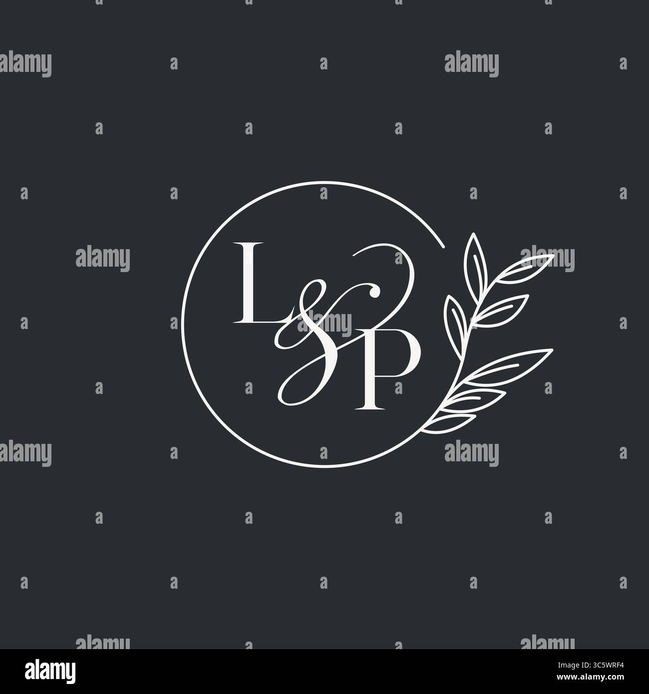 Wedding monogram initial LP design in an elegant and minimal style with ...