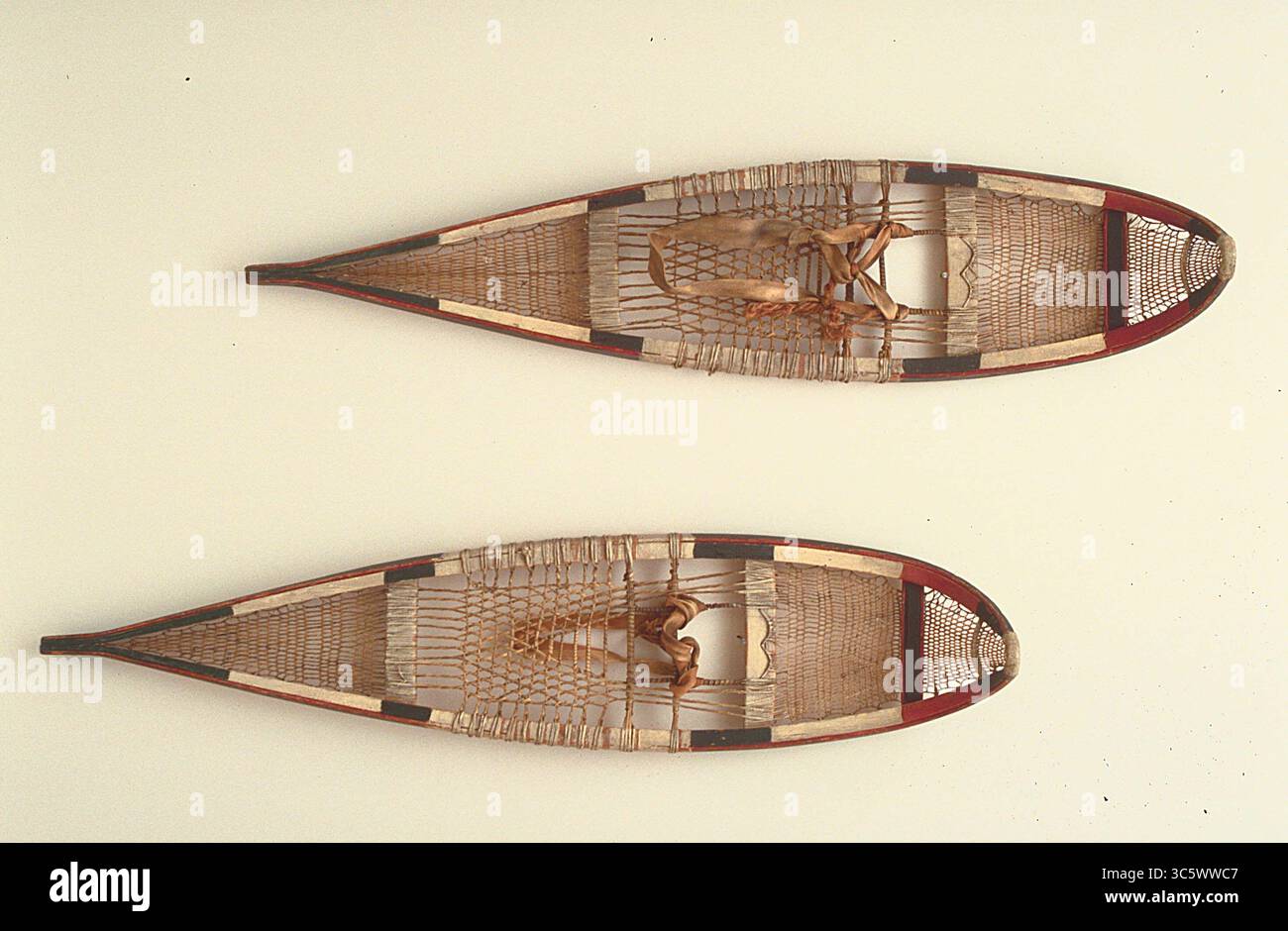 Vintage Indigenous Snow Shoes, made of Wood; sinew; skin; fiber: rope ...