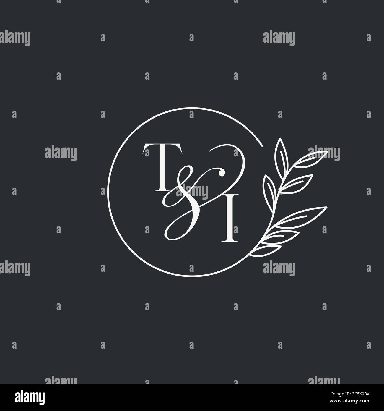 Wedding monogram initial TI design in an elegant and minimal style with ...