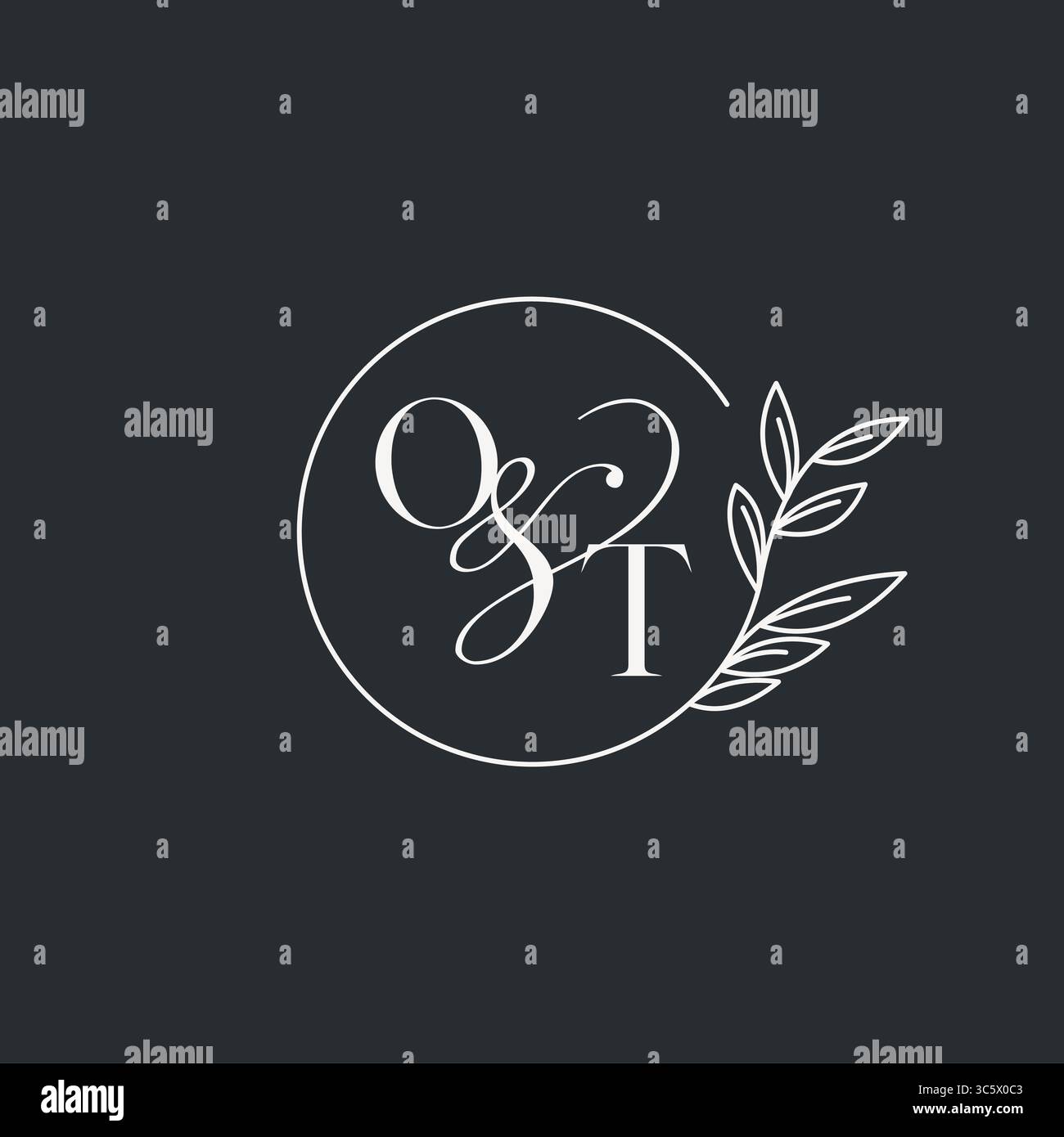 Wedding monogram initial OT design in an elegant and minimal style with ...