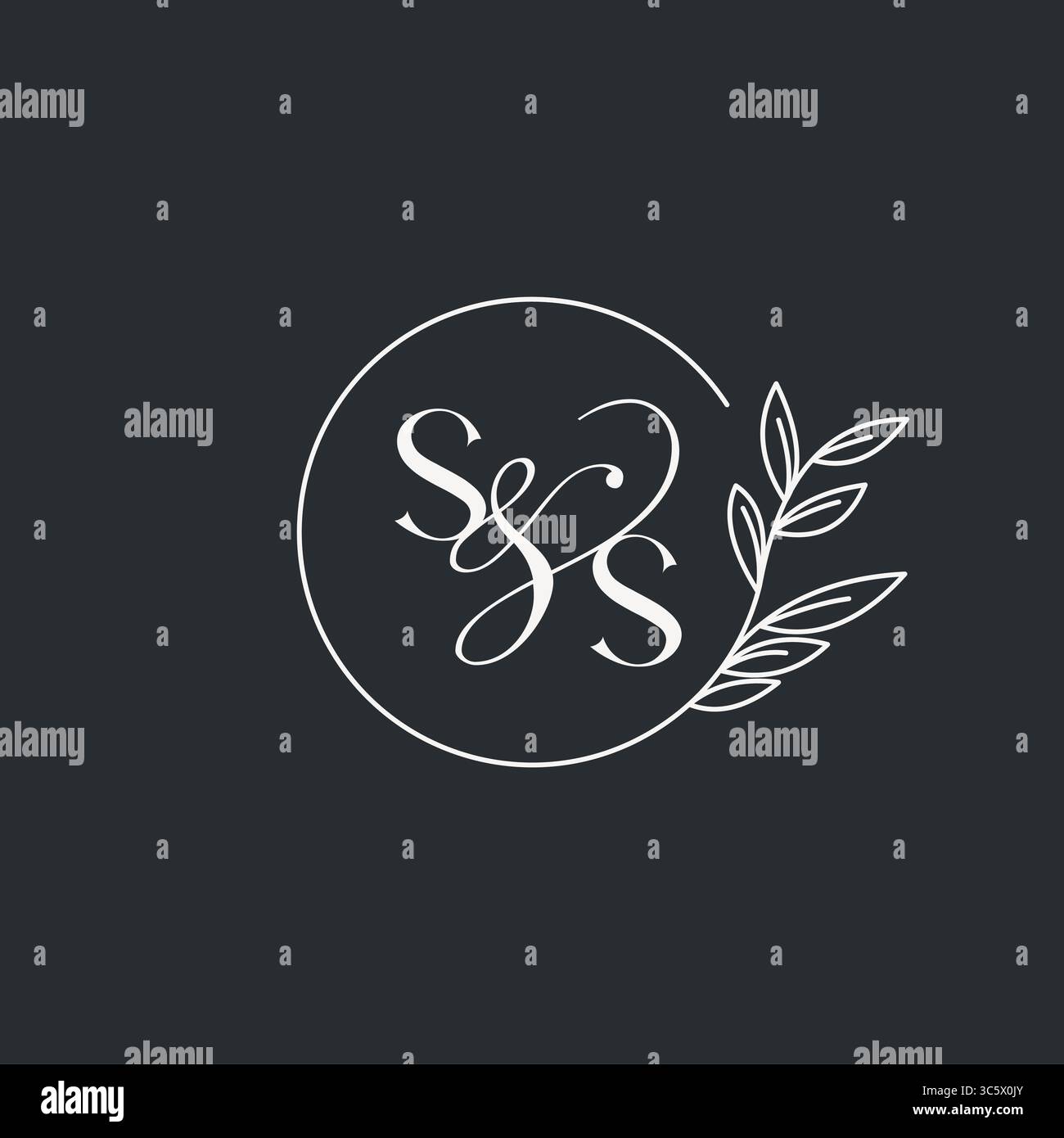 Wedding monogram initial SS design in an elegant and minimal style with ...