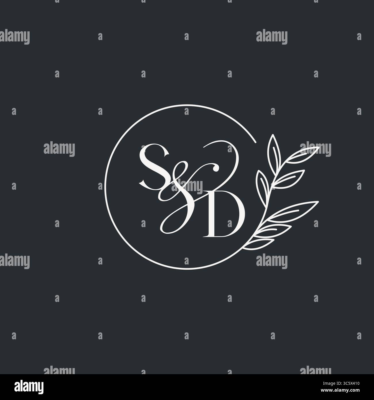 Wedding monogram initial SD design in an elegant and minimal style with ...