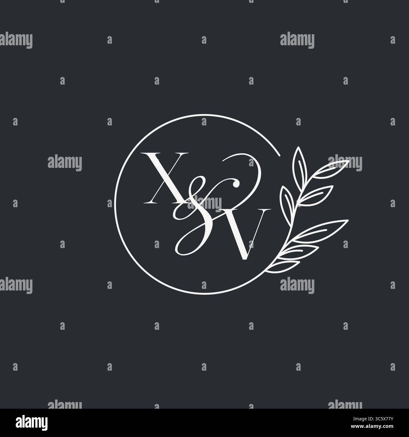 Wedding monogram initial XV design in an elegant and minimal style with ...