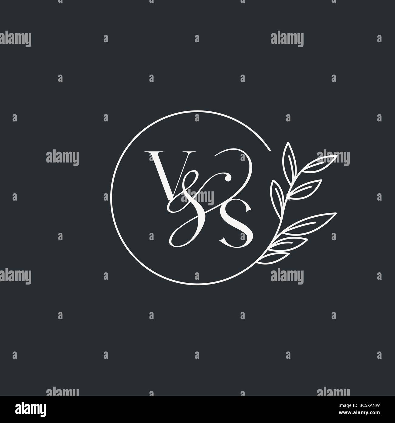 Wedding monogram initial VS design in an elegant and minimal style with ...