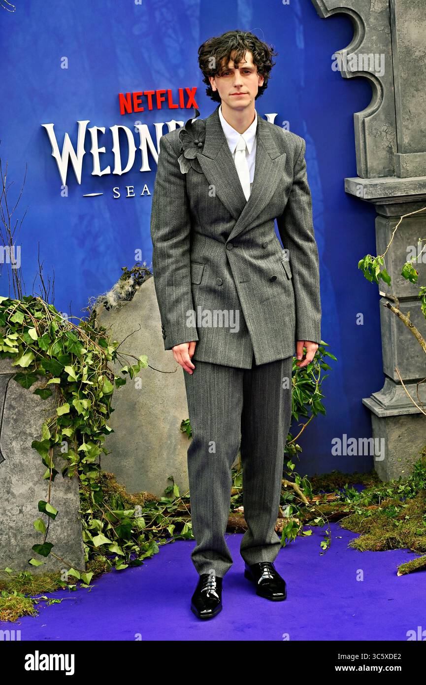LONDON, ENGLAND - 30 July 2025: Owen Painter at the 'Wednesday' Season ...