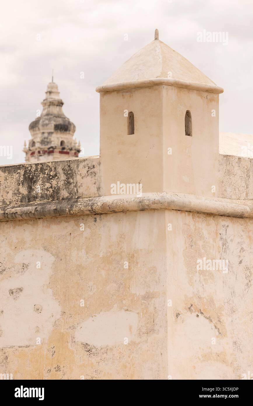 View of the historic walls that defended the Spanish colonial city of ...
