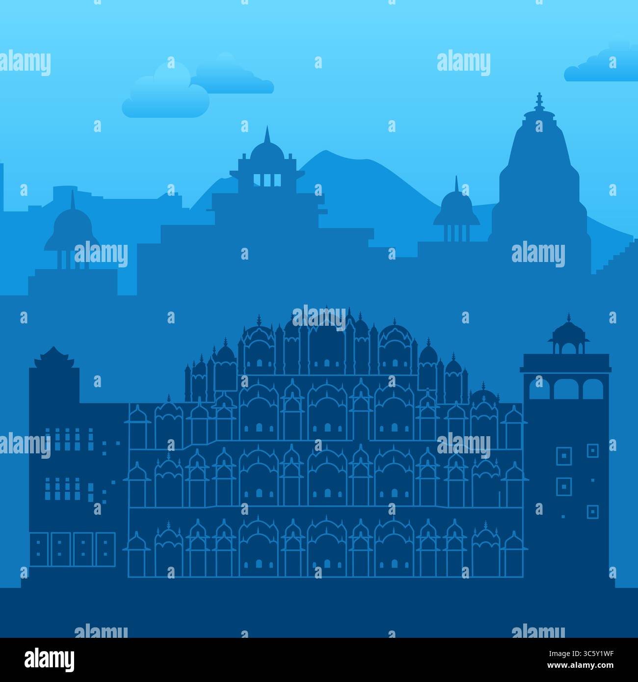 The striking silhouette of iconic architecture stands tall against a ...