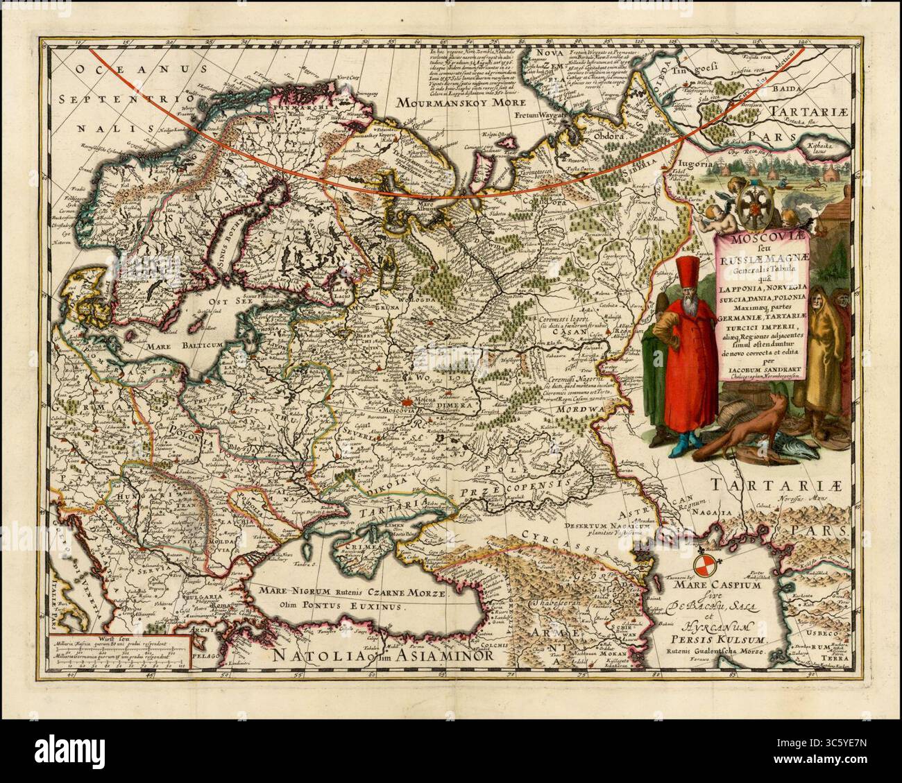 Moscoviae seu Russiae Magnae Generalis Tabula 1690 (Jacob Sandrart ...