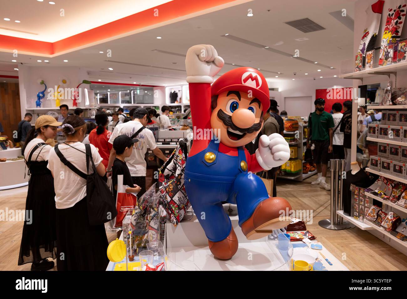 Super Mario statue inside Nintendo store in Shibuya on July 29, 2025 ...