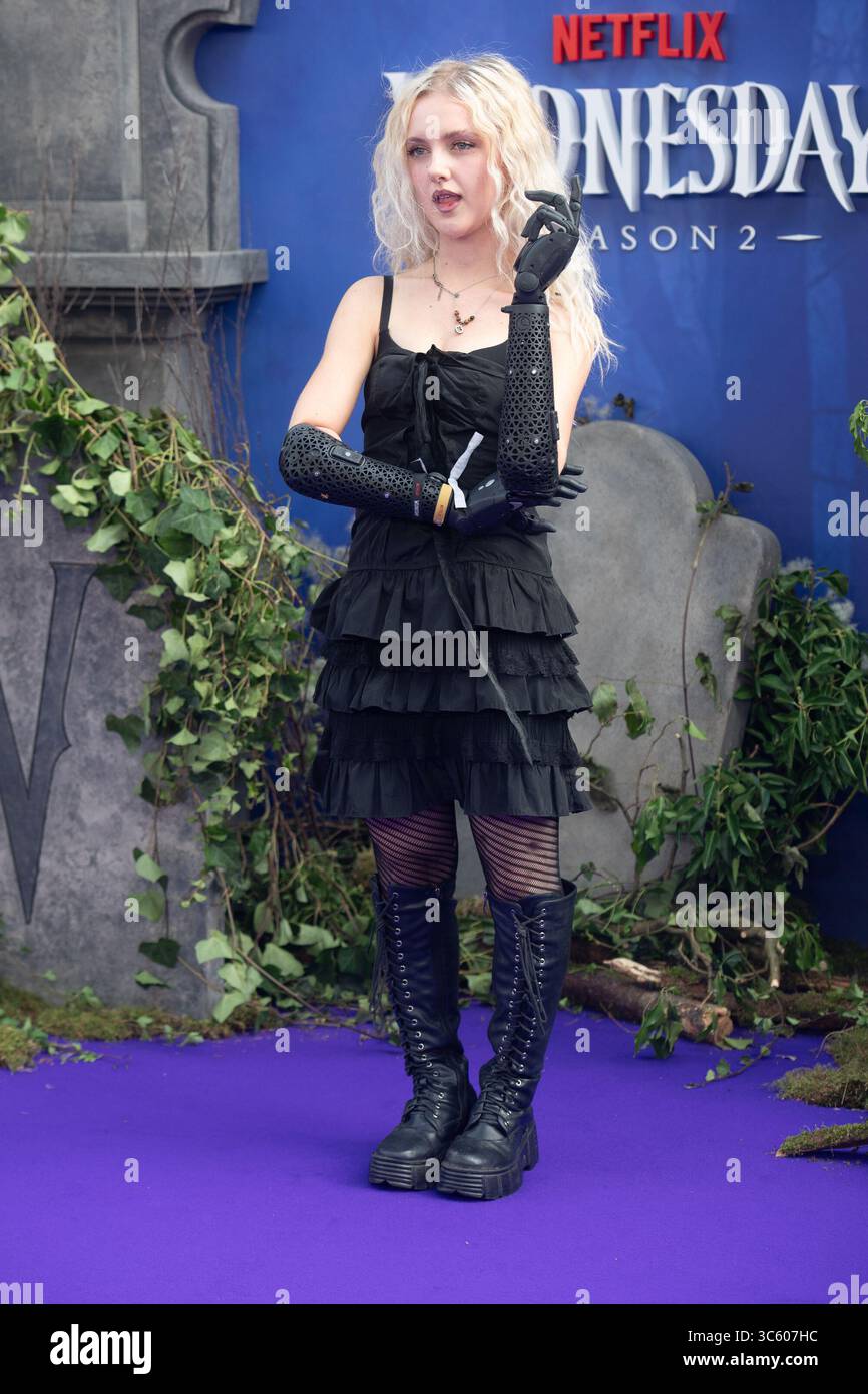 London, UK. 30 Jul, 2025. Pictured: Tilly Lockey attends The "Wednesday ...