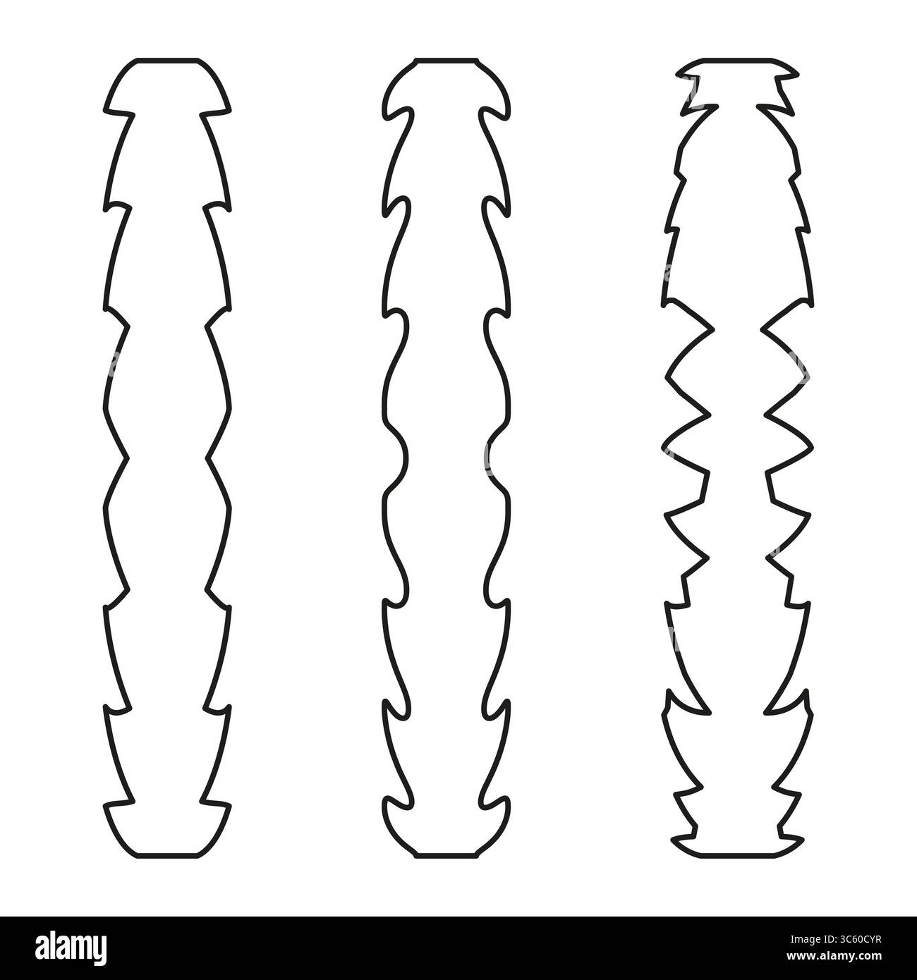 Vertical decorative elements. Abstract organic shapes. Black outline ...