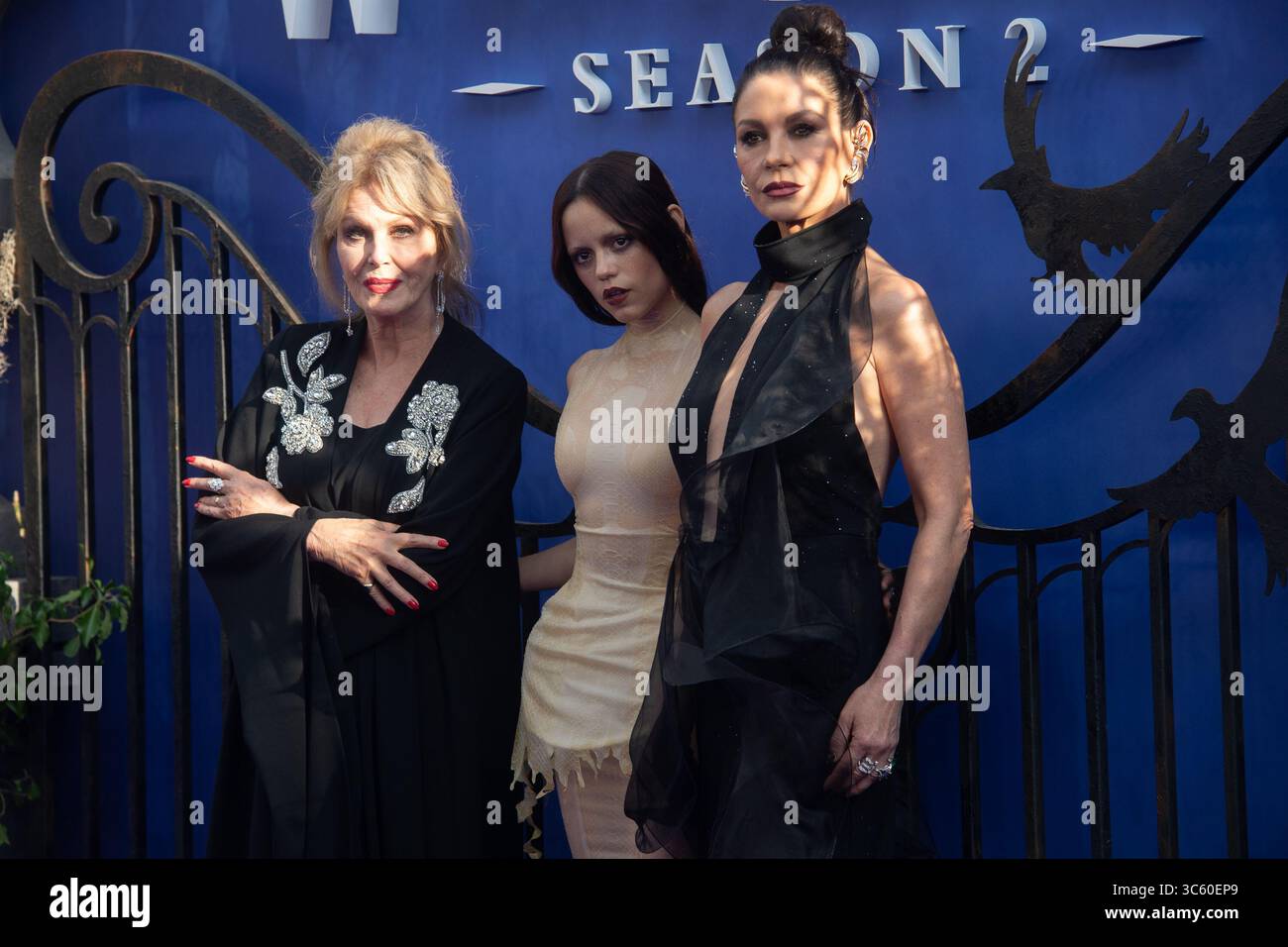 London, UK. 30 Jul, 2025. Pictured: (L-R) - Joanna Lumley, Jenna Ortega ...