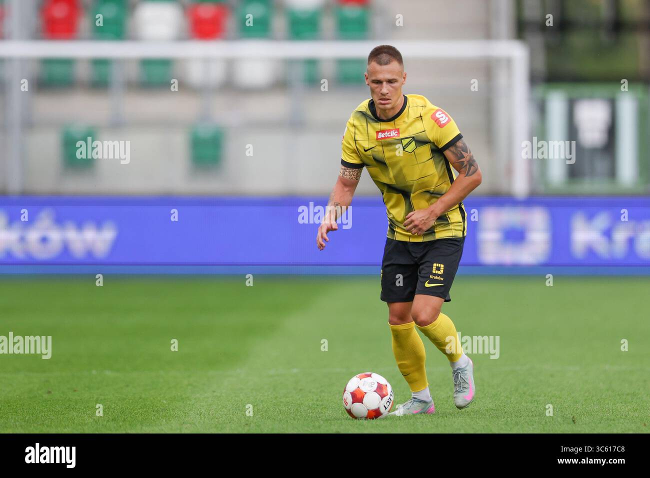 Sosnowiec, Poland. 27th July, 2025. Kamil Dankowski of Wieczysta Krakow ...