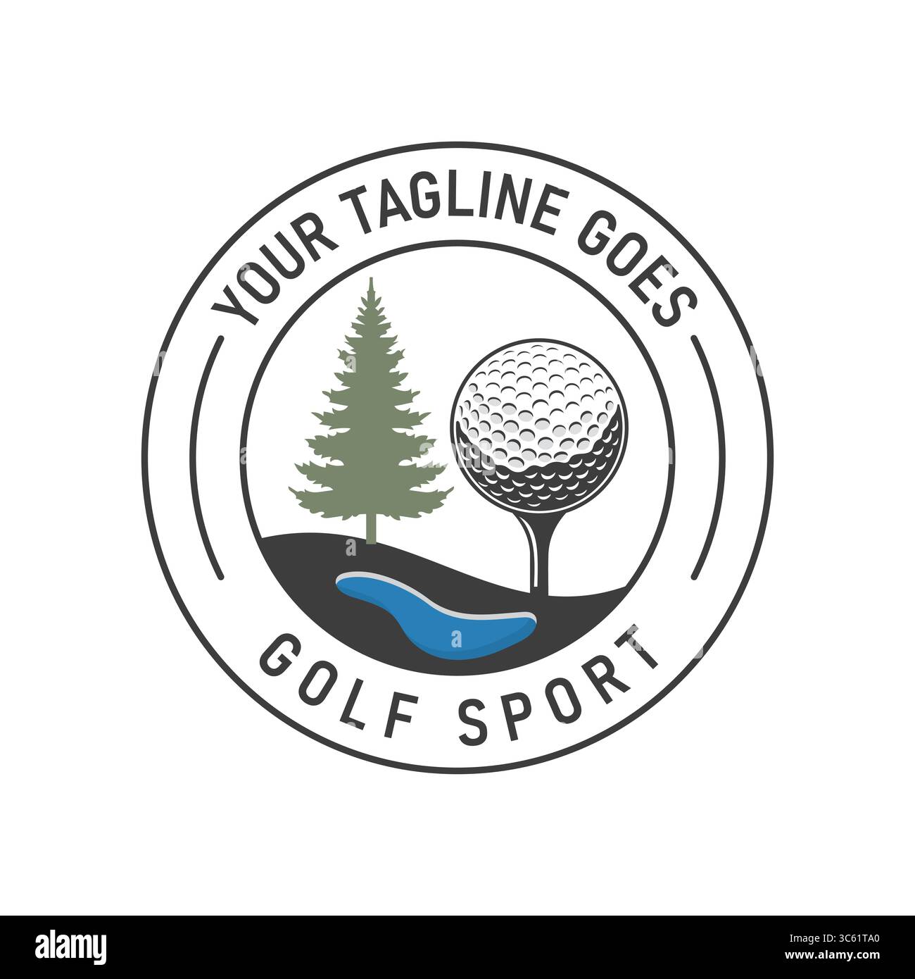 Golf ball in tree Stock Vector Images - Alamy