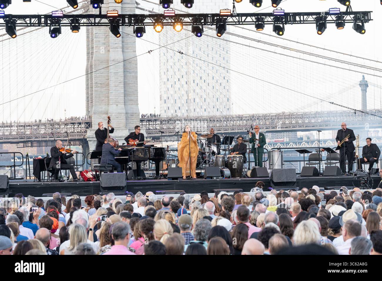 China Forbes performs with Pink Martini band on stage on Rooftop at ...