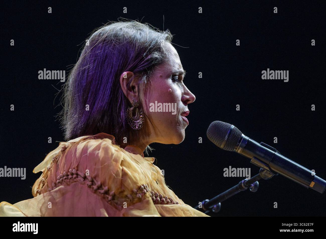 China Forbes performs with Pink Martini band on stage on Rooftop at ...
