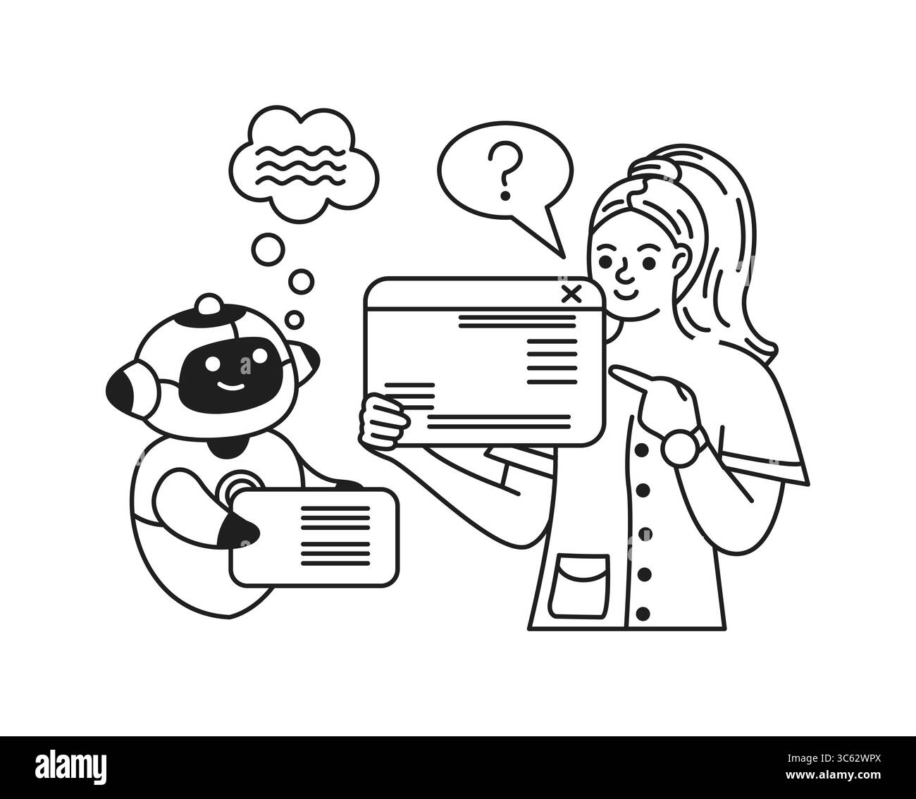 Communicating answer Black and White Stock Photos & Images - Alamy