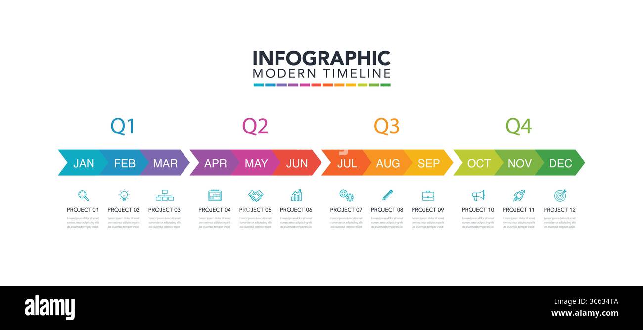Infographic template for business months timeline diagram. vector ...