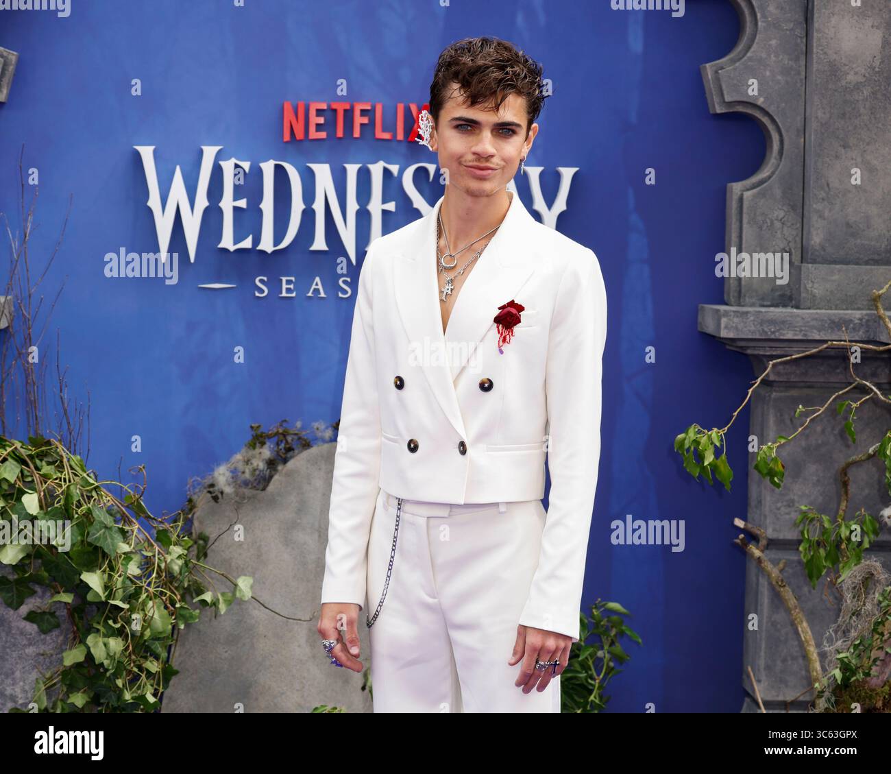 Oliver Watson attends the Wednesday Season 2 Part 1 Global Premiere at ...
