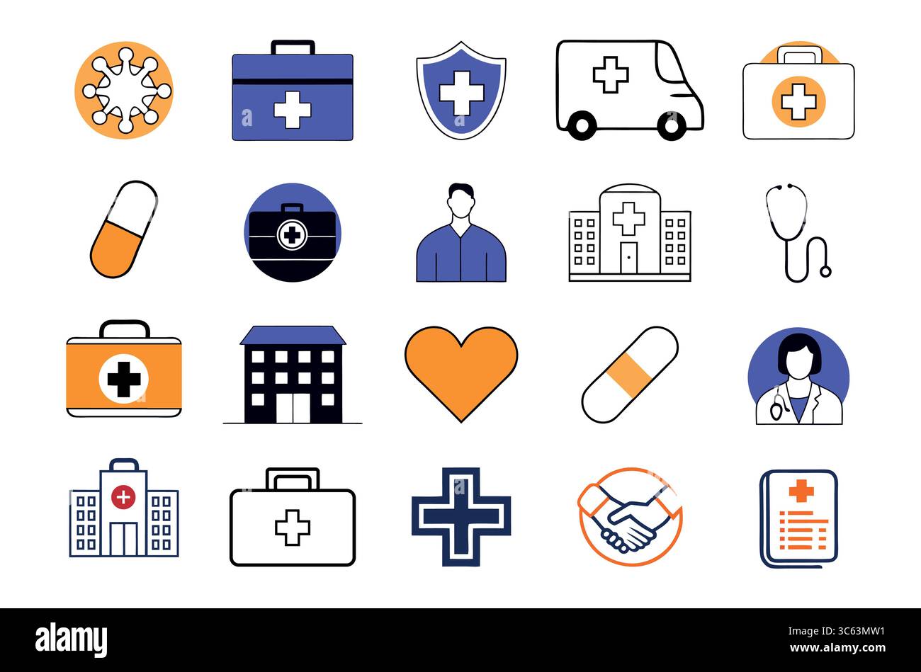 Modern Medical & Hospital Icons – Healthcare Vector Collection Stock ...