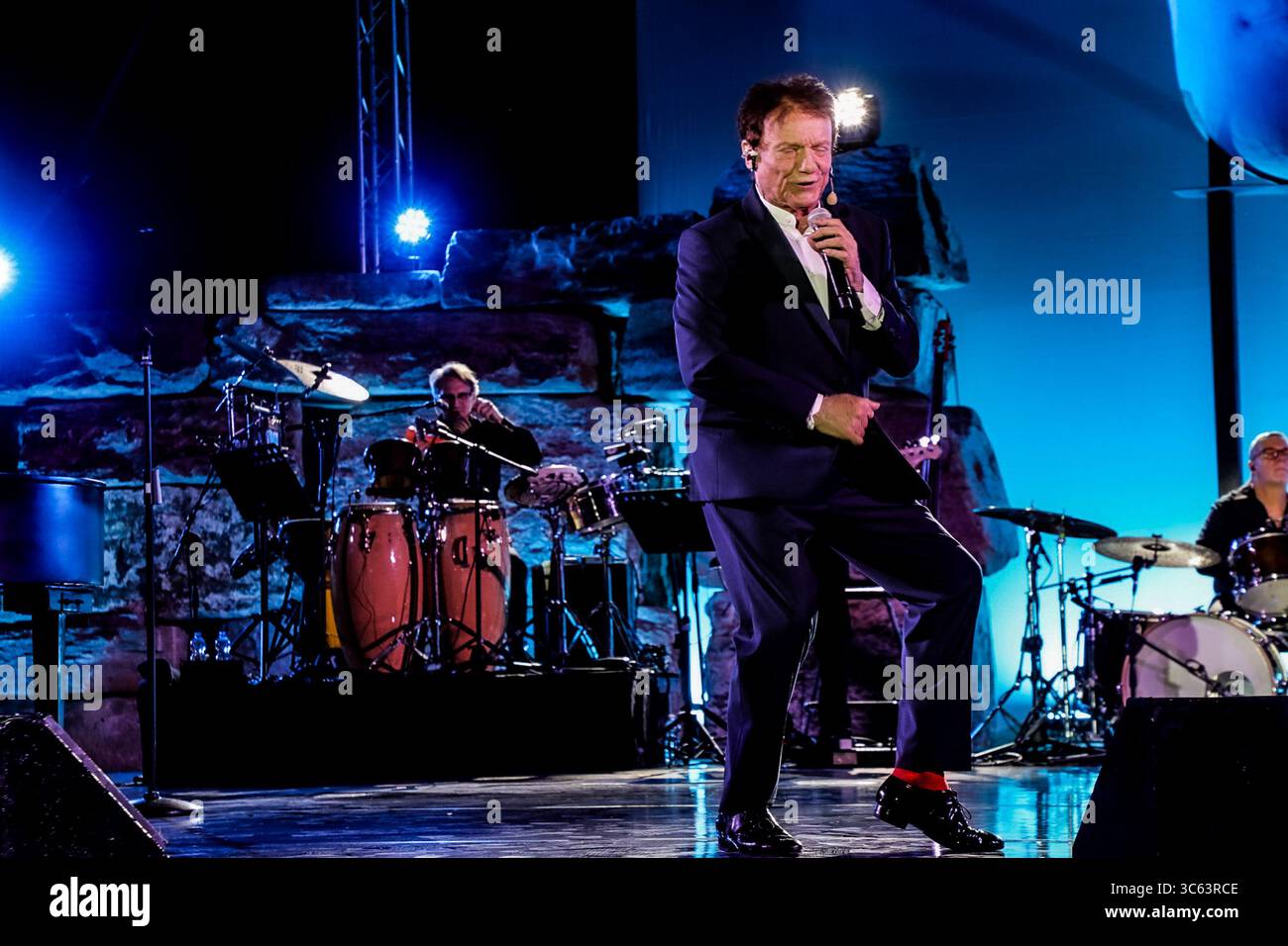 The italian singer MASSIMO RANIERI during the concert in Cervere (CN ...