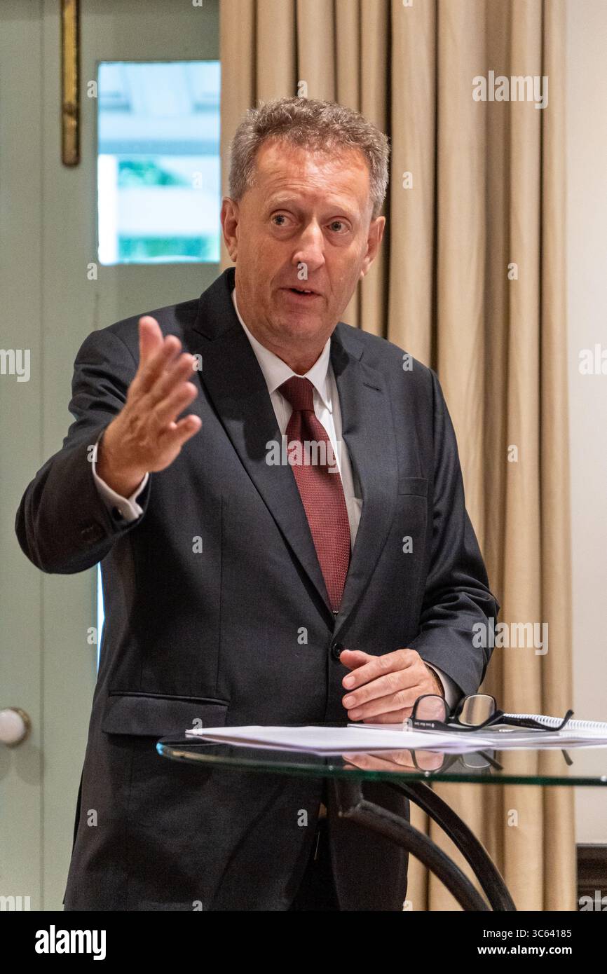 Willem Pentermann, Chairman of the Dutch Association delivers his speech at the Embassy of the ...