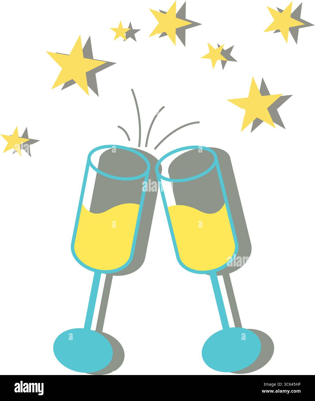 Cheers sparkling golden new Stock Vector Images - Alamy