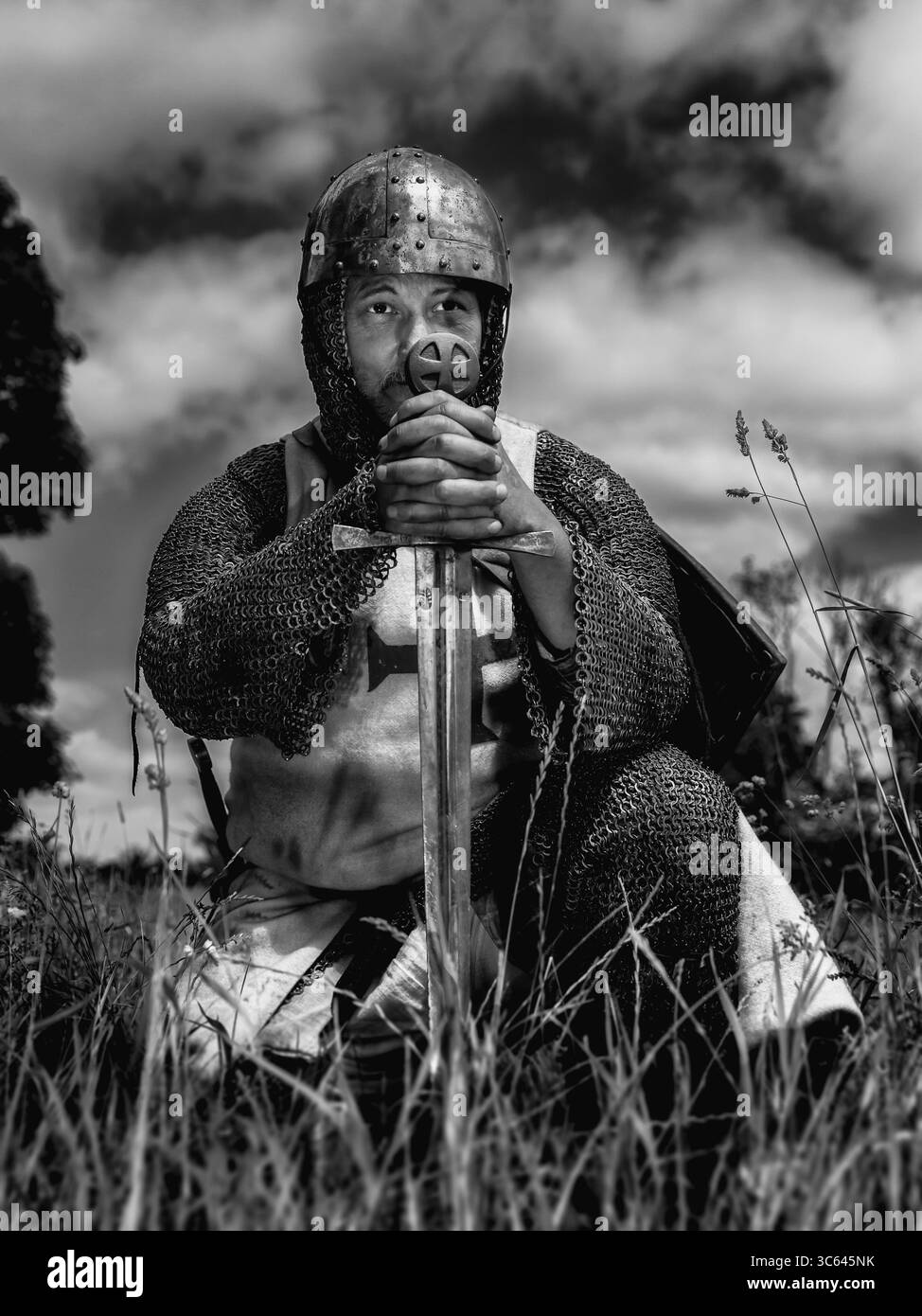 Portrait man dressed knight Black and White Stock Photos & Images - Alamy