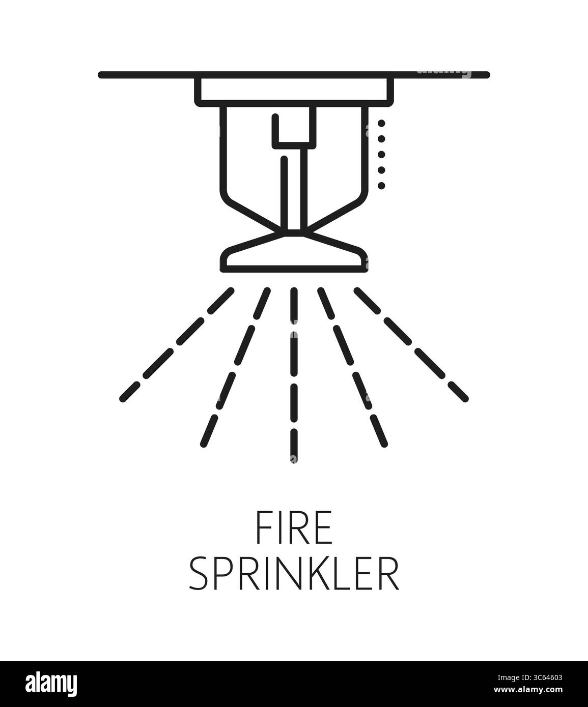 Fire sprinkler home security device line icon or pictogram. Building ...