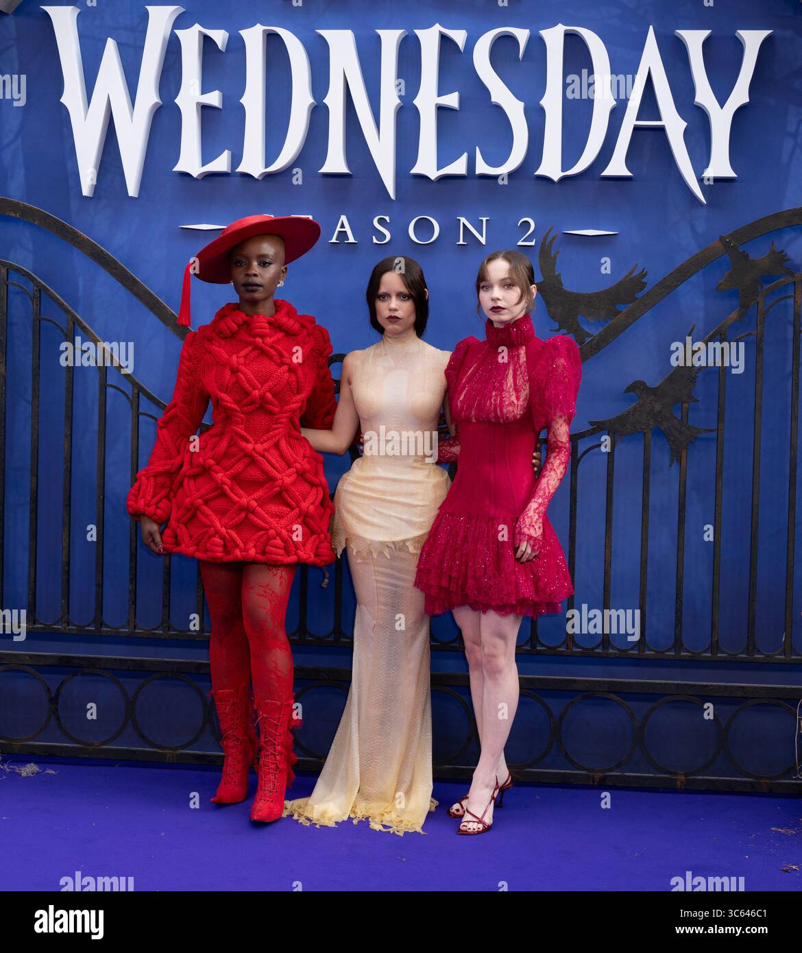 Joy Sunday, Jenna Ortega and Emma Myers attends "Wednesday" Season 2 ...